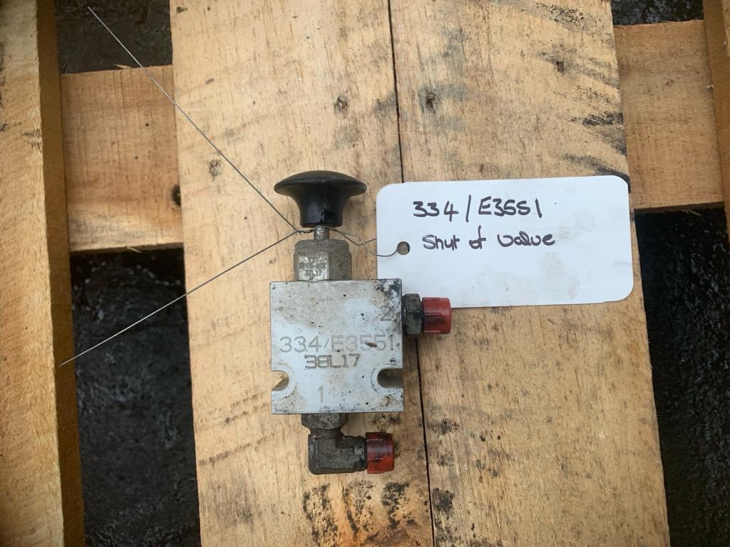 SECOND HAND SHUT OFF VALVE JCB Part No. 334/E3551 - Vicary Plant JCB ...